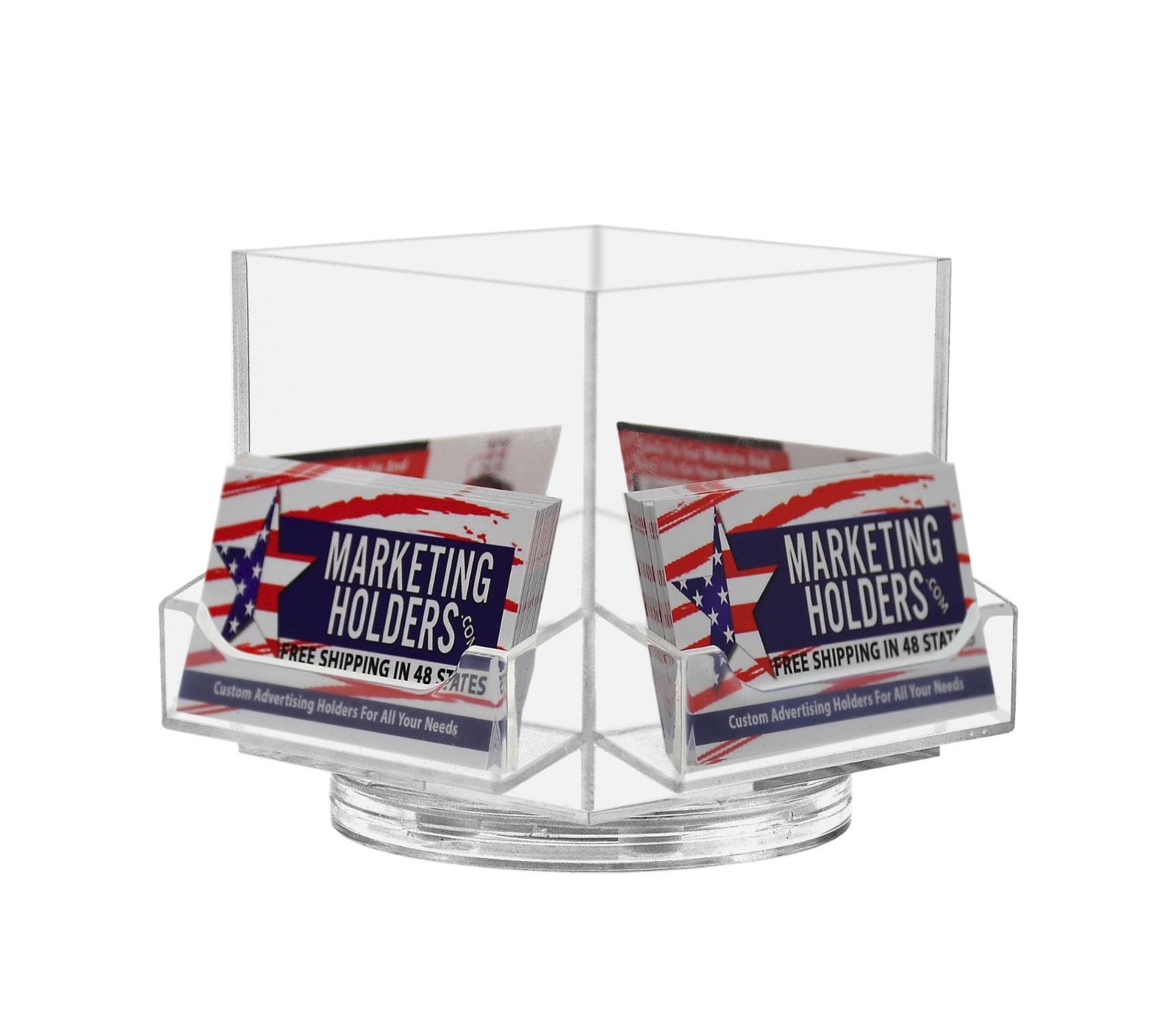 4 Pocket Rotating Business Card Holder with Pen Holder- Countertop ...