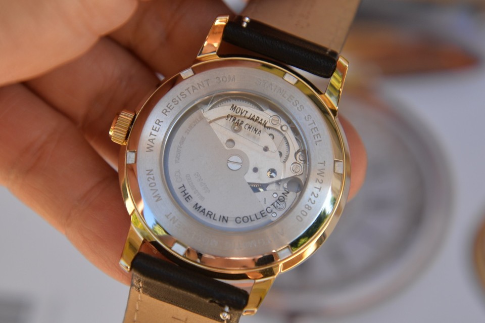 Nice TIMEX "The Marlin Collection" Gold Tone 21J Automatic Men's Watch w/Date | eBay