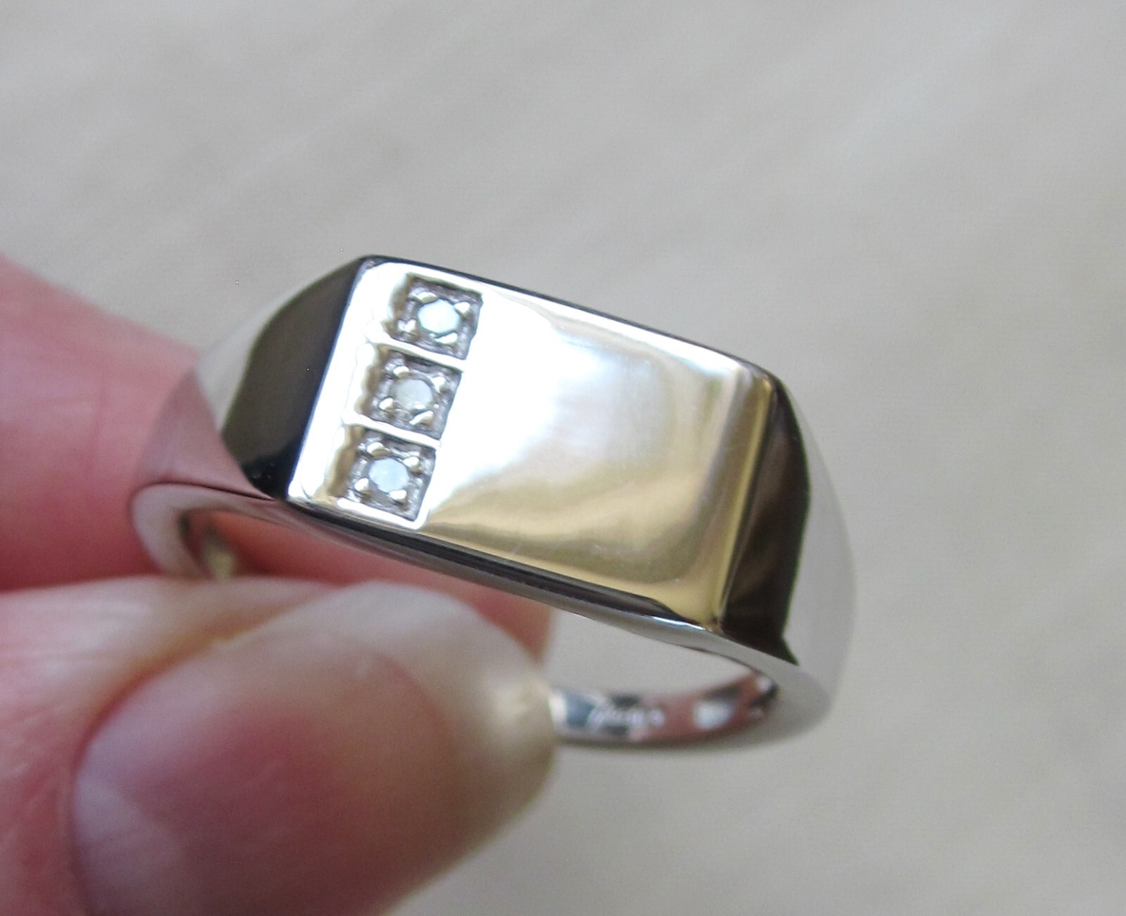 Genuine Diamond Ring / size 13 / 925 Sterling Silver / 0.05 ct 4.6g | eBay