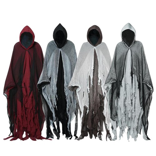 Scary Halloween Hooded Cloak Adult's Hooded Unisex Cloak Dress Up Cape ...