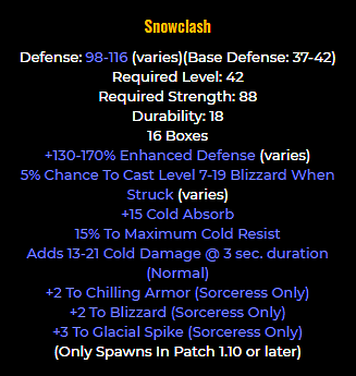 Diablo 2 Resurrected Snowclash D2R Uniques | eBay