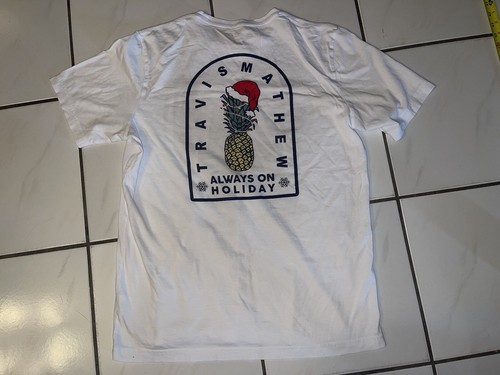 Travis Mathew Always On Holiday Mens Logo Christmas T-Shirt White Large ...