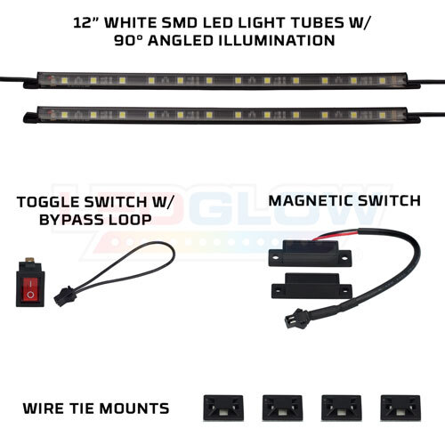 LEDGlow 2pc 12" White LED Tool Box Lighting Kit fits Weather Guard Tool ...