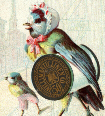 Willimantic Thread Victorian Trade Card Birds Bonnet | eBay