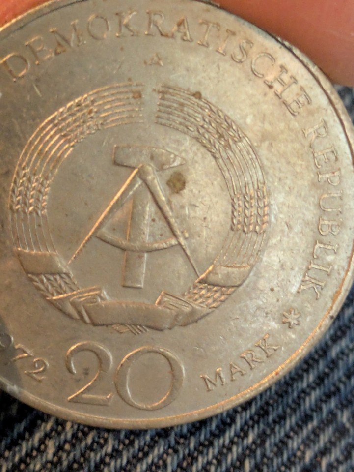 20 MARK COIN FROM EAST GERMANY. 1ST PRESIDENT OF GDR - WILHELM PIECK ...