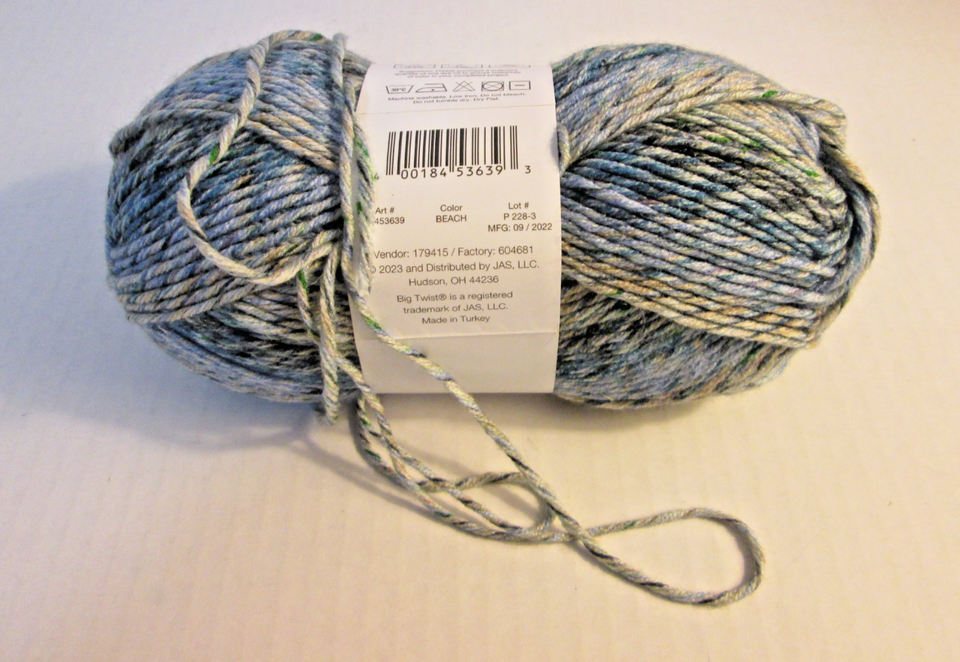 1 Skein Big Twist Party Yarn #4 3.5oz Acrylic - Choose Beach or Jelly ...