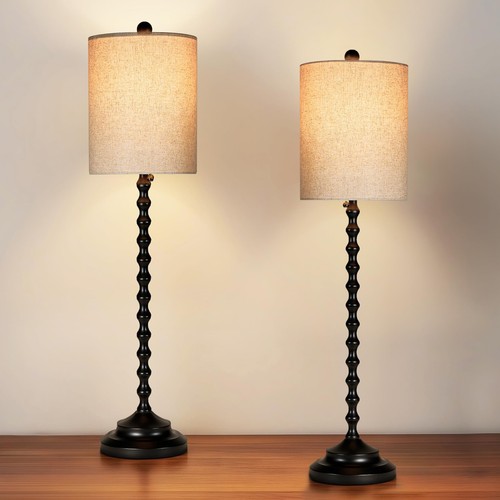 Buffet Lamps Set of 2, 30" Tall Table Lamps for Living Room, Rustic ...