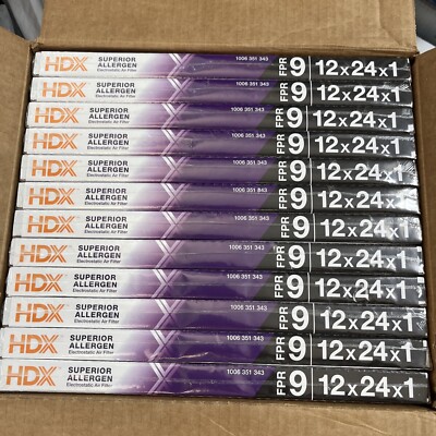 HDX 12 in. x 24 in. x 1 in. Superior Pleated Air Filter FPR 9, MERV 12 ...