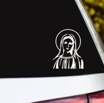 Jesus Cross White Sticker Catholic Christian Religious Car Decal For ...