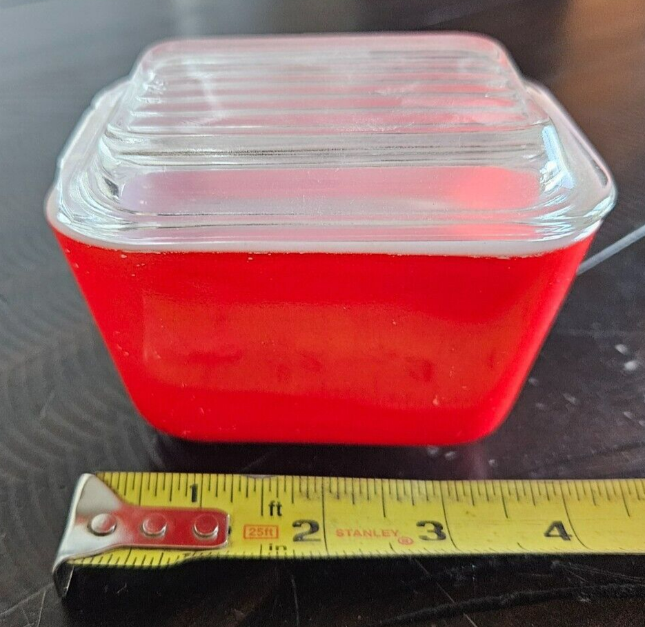 Vintage Pyrex 501-B Red 1-1/2 Cup Refrigerator Dish with Glass Lid | eBay