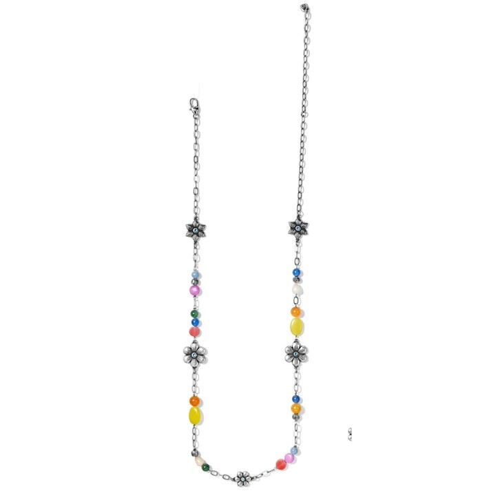 NWTag Brighton FLORETTE Flower Blue Crystal Silver MultiColor Necklace ...