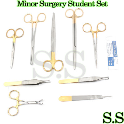 24 PCS MINOR SURGERY STUDENT SET WITH GOLD HANDLE SURGICAL INSTRUMENTS ...