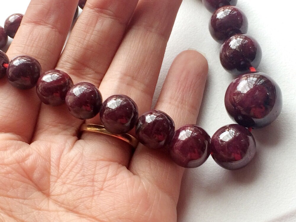 9-14mm Ruby Round Beads, Original Ruby Round Balls, Plain Ruby Beads, 5 ...