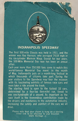 State Of Indiana Indianapolis Speedway Sterling Silver Charm .925 State ...