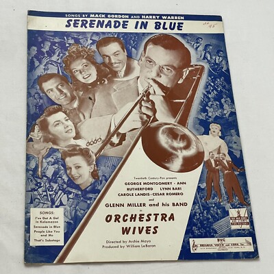 Serenade In Blue - Mack Gordon & Harry Warren - Sheet Music 1942 | eBay