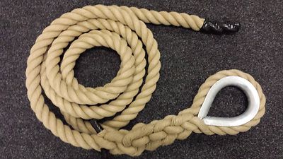 5 Metre x 32mm Hemp Climbing Rope Fitness Boxing Training Rope Thimble ...