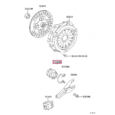 TOYOTA OEM Genuine Bearing Assy, Clutch Release 31230-60201 | eBay