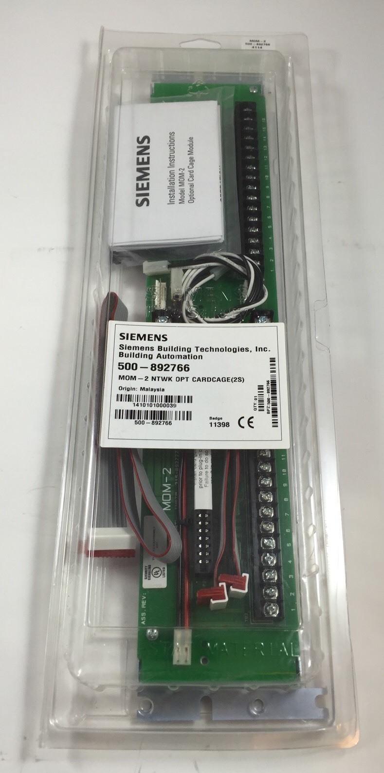 Siemens Pyrotronics MOM-2 Card Cage for MXL System 2 Half Slots *New ...