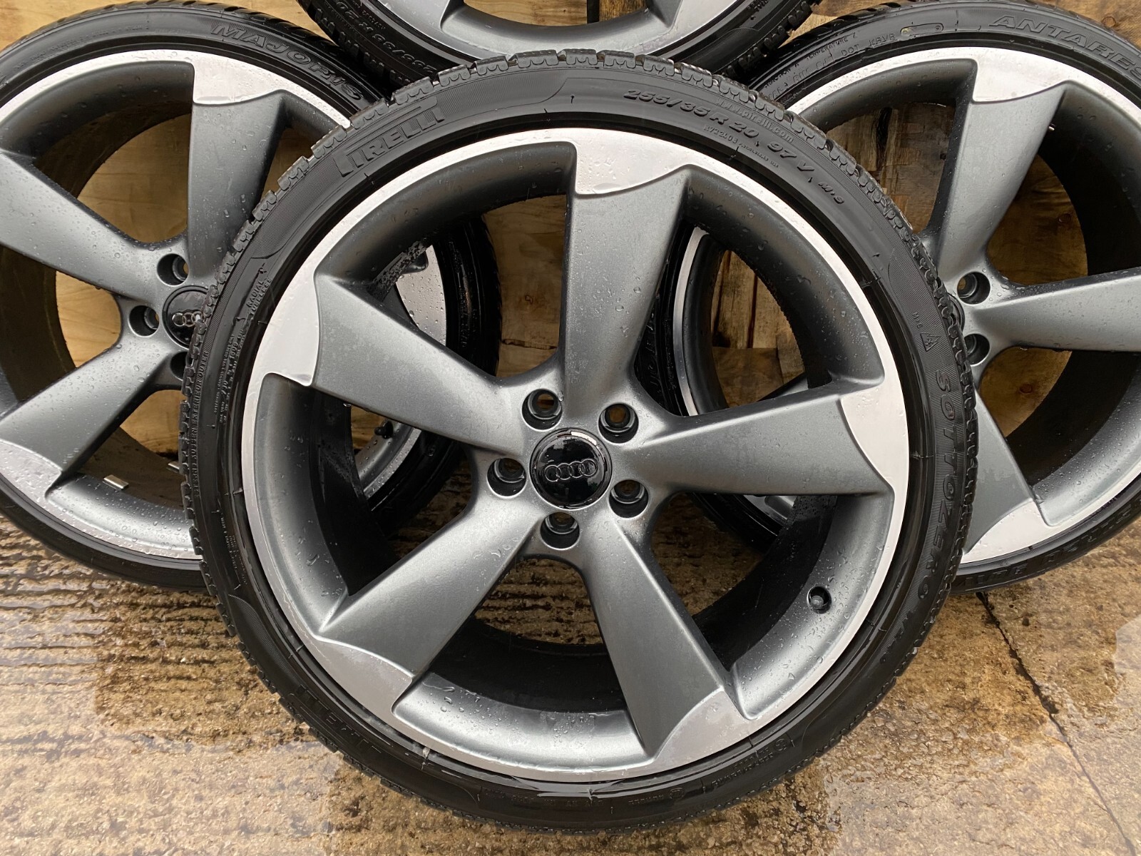 GENUINE AUDI A4 A5 A6 A7 20" ROTOR ALLOY WHEEL SET X4 WITH TYRES 8 ...