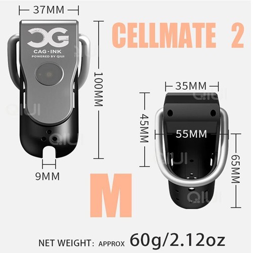 QIUI 2 Electri Shock Cage APP Remote Control Ring Device Male Chastity ...