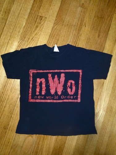 Vintage WCW NWO Red Black Wolfpac Black T Shirt Tee Size Youth Large ...