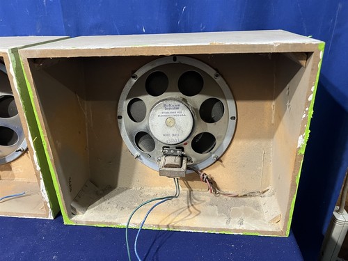 2X Dukane 5A455 8" Wall Speaker In Wood Cabinet Vintage PA SYSTEMS FREE ...