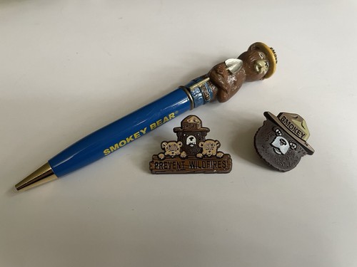 Smokey The Bear Writing Pen By Play Pens And 2 Plastic Commemorative ...