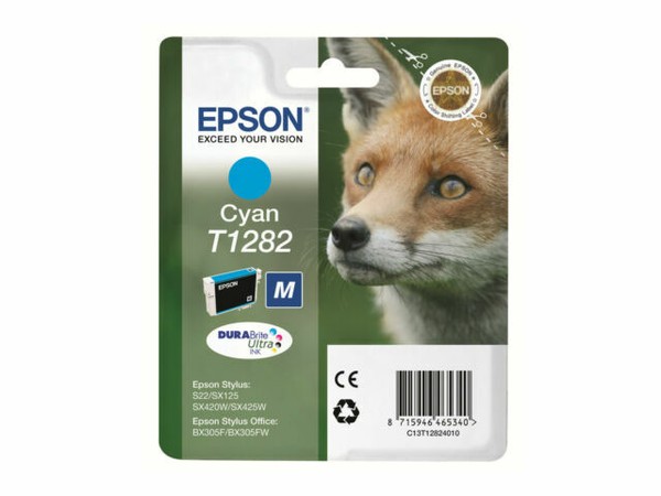 Genuine Epson Stylus S22 T1282 Ink Cartridge - 4ml Cyan (C13T12824021 ...