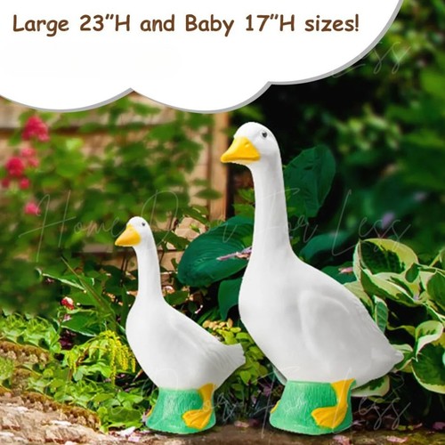 2-PC SET Small & Large Dress Up Goose Garden Statue Indoor Outdoor Yard ...