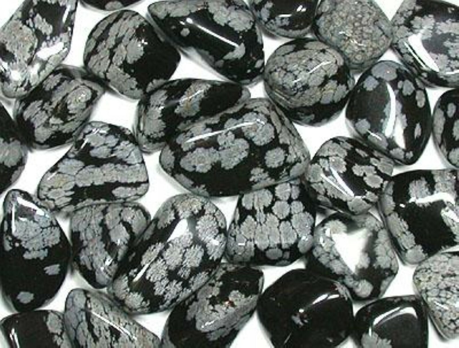Tumbled Snowflake Obsidian by the .25 pound | eBay