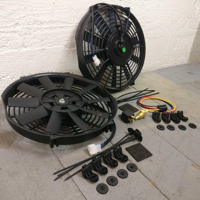 1967-1972 GM A-Body DUAL 10" 1149 CFM Cooling Fan Fixed Temp Switch Kit ...