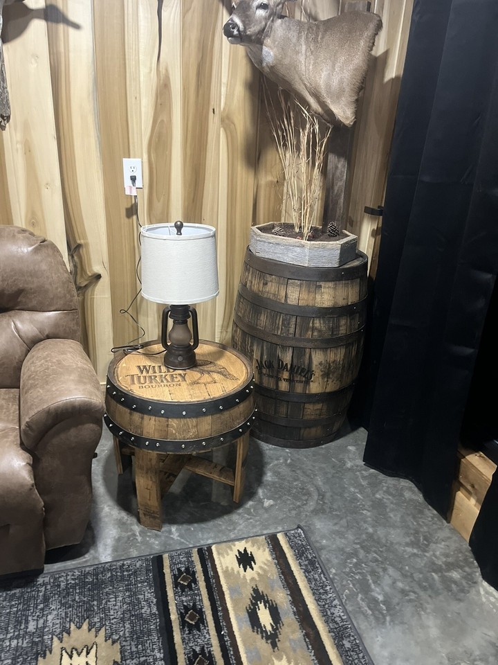 Whiskey Barrel End Table - Barrel Head End Table Customized Engraving ...