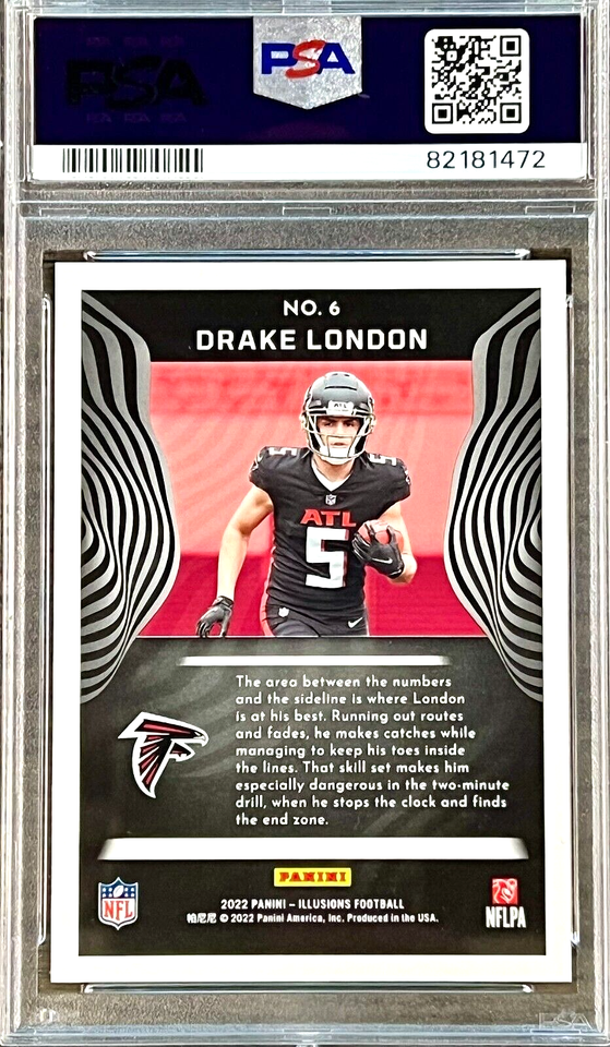 2022 Panini Illusions Drake London #6 (ROOKIE) PSA 10 GEM MINT (RARE ...