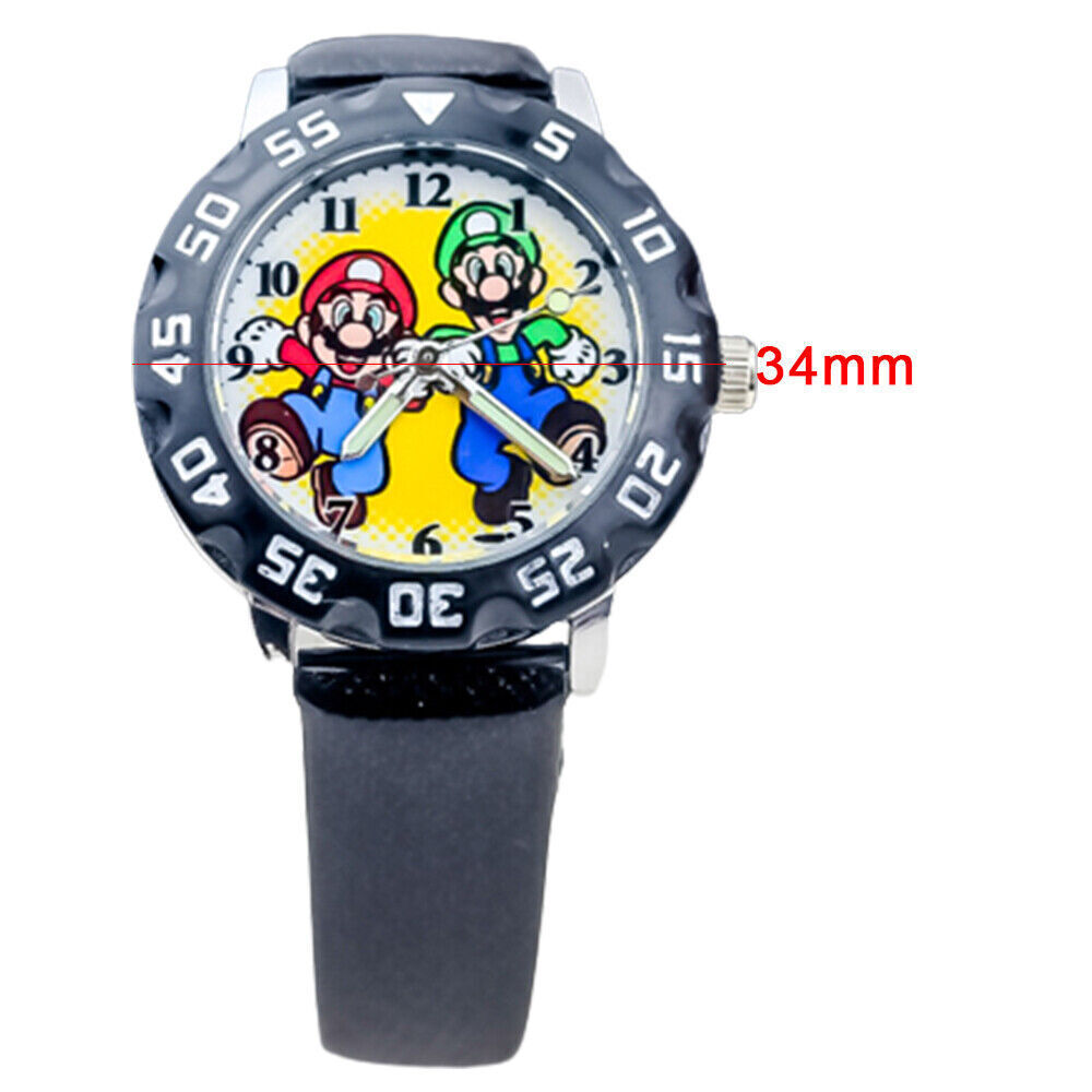 Kids Boys Super Mario Bros Watch Cartoon Quartz Wrist Watches Birthday ...