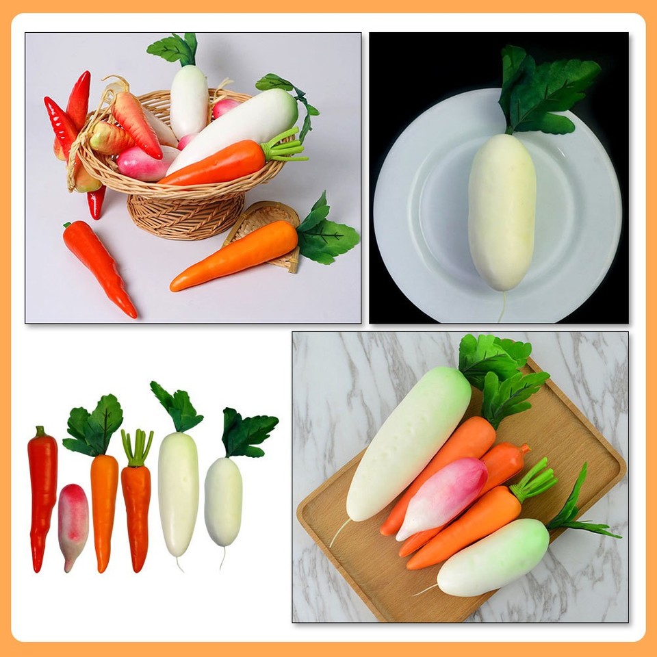 6 PCS Simulation Carrot Vegetables Decoration Artificial Carrots | eBay ...