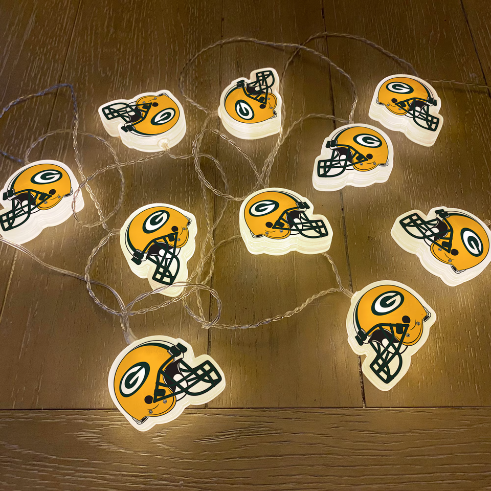 NFL Green Bay Packers LED Helmet String Lights. 11 Feet Long String of ...