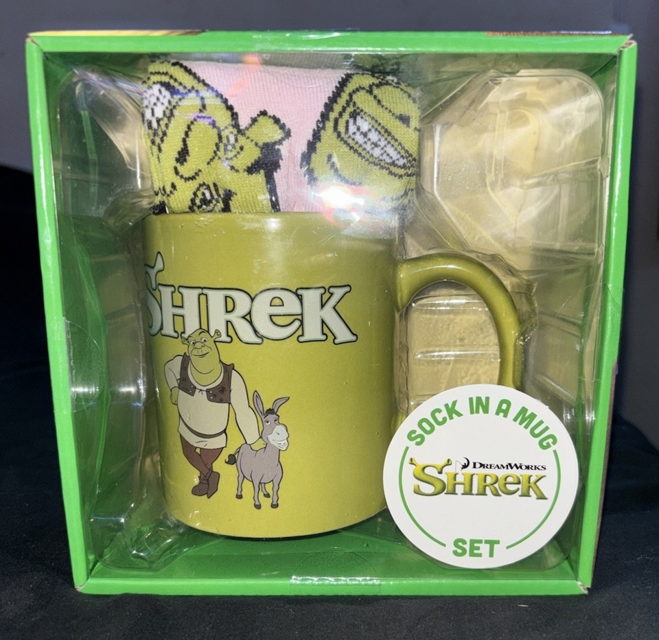 DreamWorks Shrek Green Cartoon Socks & Mug Gift Set for Men - Movie ...