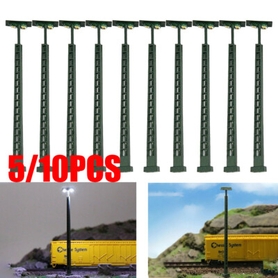 5/10PC Scale 1:87 Model Lights HO Gauge LED Railway Train Lamp Post ...
