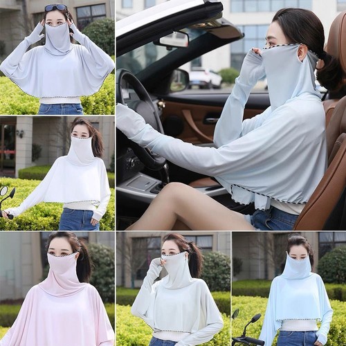 Breathable Sunscreen Shawl UV Protection Sunscreen Face Scarf Sun Mask ...