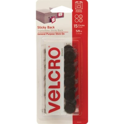 (8-15pk)-VELCRO Brand 5/8" Black Hook & Loop Discs. hobby and craft ...