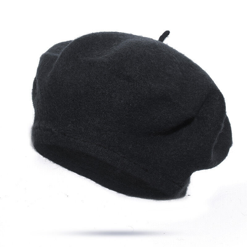 Warm French Style Lightweight Casual Classic Beanie Solid Color Wool ...