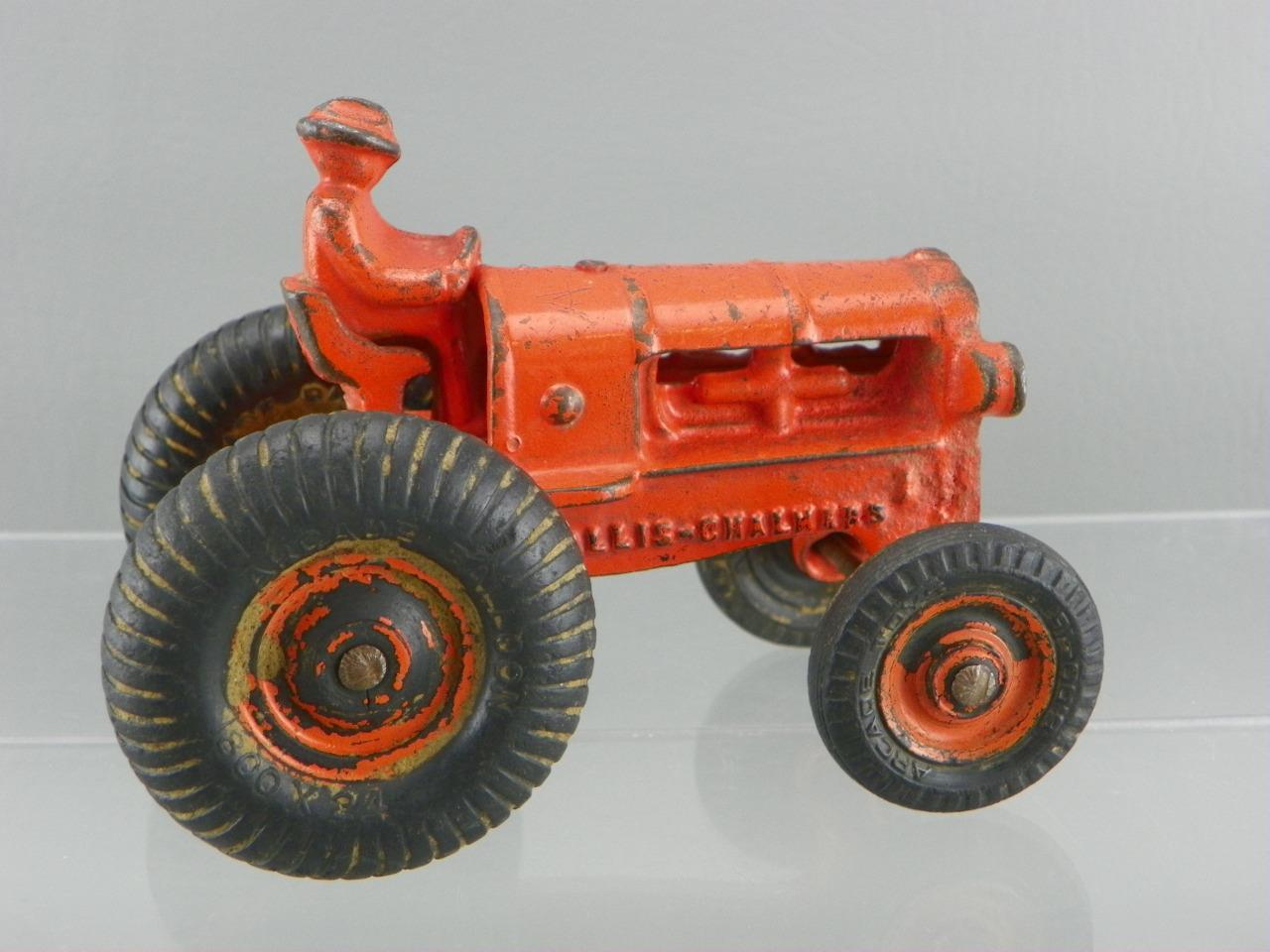 Vintage 1930's Arcade Toys #265 Cast Iron 5" Orange Allis-Chalmers Farm ...