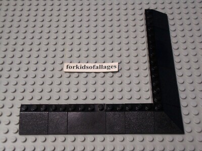 11 Lego Black Roof Slopes - Sloped Bricks w/1 Double Convex Corner 3x3 ...