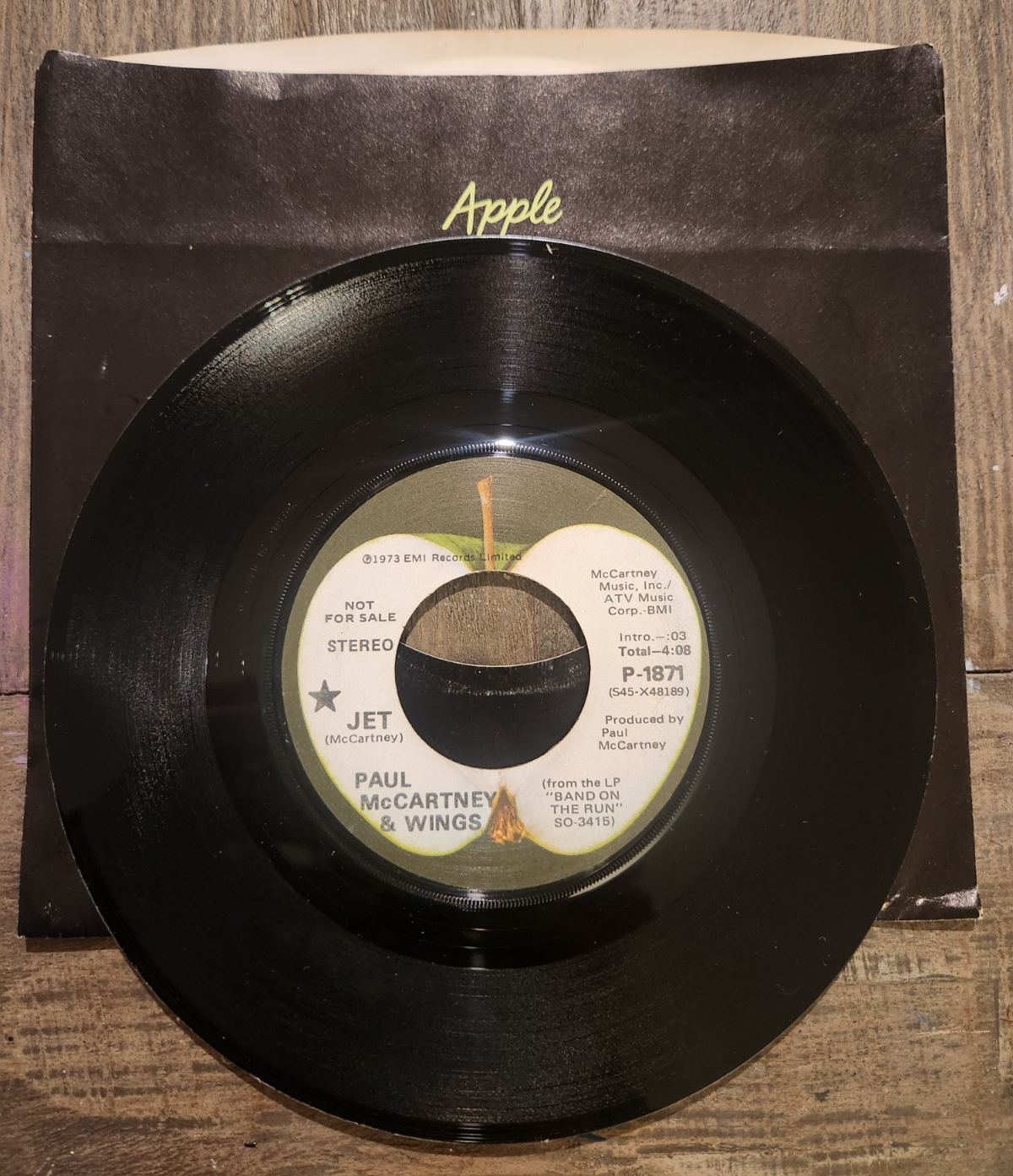 Paul McCartney & Wings Jet PROMO 45 Mono / Stereo Apple P-1871 Beatles ...
