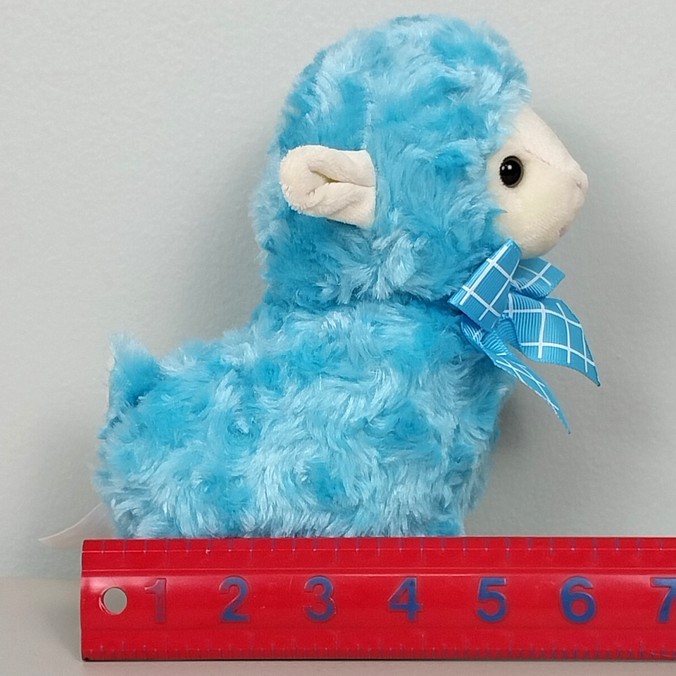 Cute Llama 7" Plush Stuffed Animal Toy Plushie Blue and White with Bow ...