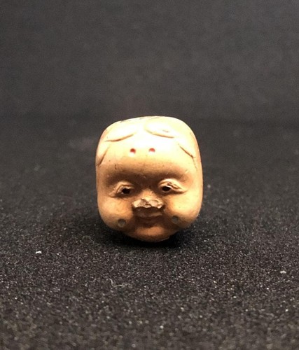Antique Meiji Era Ceramic Okame & Okina Masks, Ojime & Netsuke, | eBay