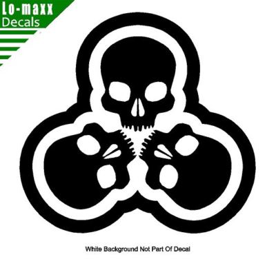 Tri-Skull Custom Graphic Design High Performance Quality Die Cut Vinyl ...