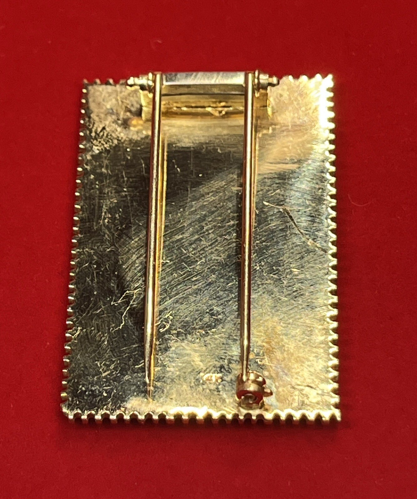 14K Yellow Gold Postage Stamp Frame Double Prong Pin … - Gem