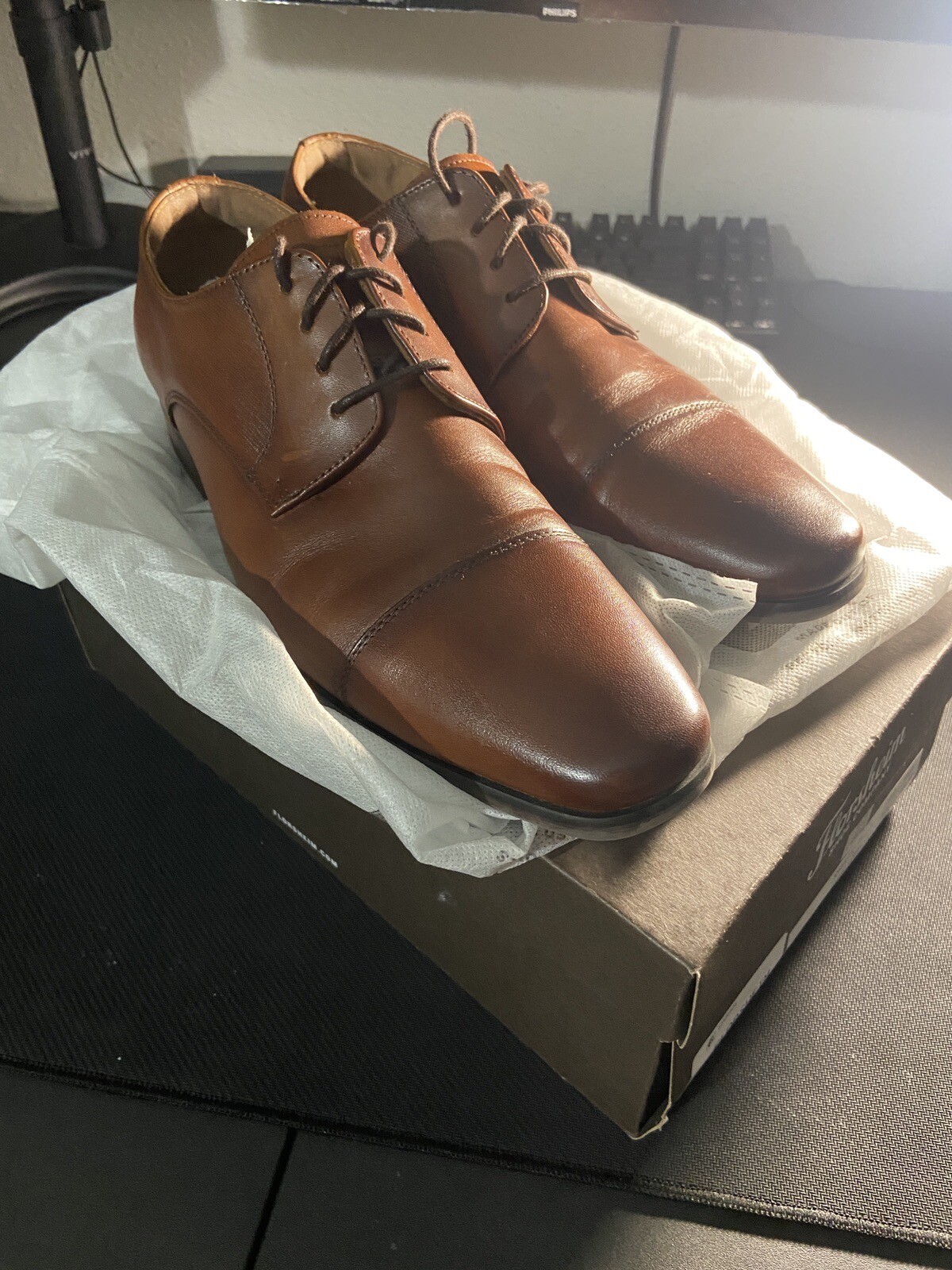 FLORSHEIM Angelo CT OX - Angelo Cap-Toe Oxfords Color Cognac Size 7D 11910-221 | eBay