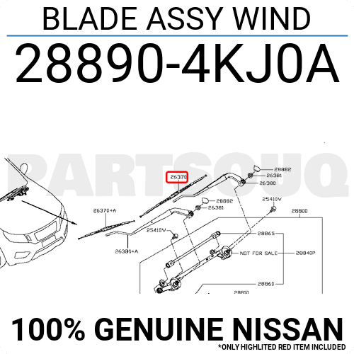 288904KJ0A Genuine Nissan BLADE ASSY WIND 28890-4KJ0A | eBay